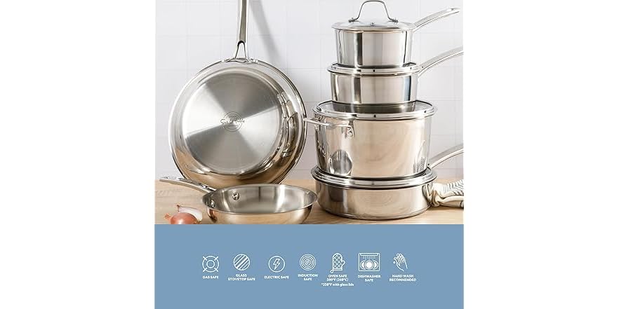 Sur La Table 10 Piece Stainless Steel Cookware Set