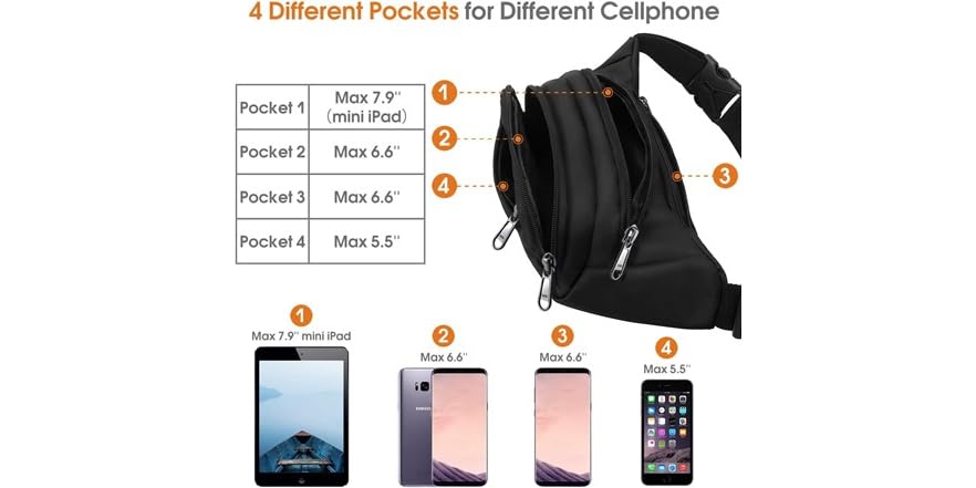 Large Fanny Pack for Women Men 2 Pack