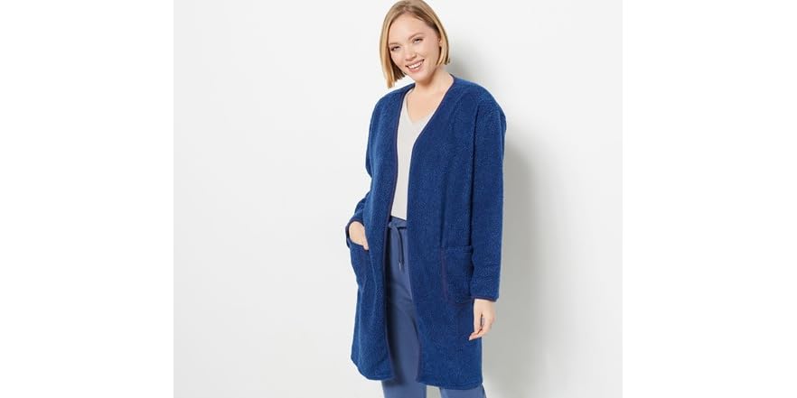 Cuddl Duds Sherpa Short Robe Women's