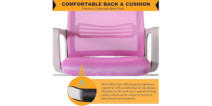 NATURE MATURE Pink Mesh Office Chair