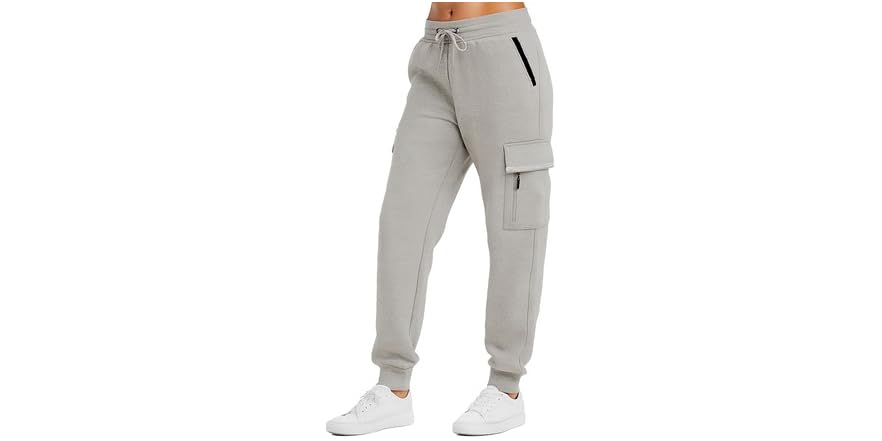 Womens Fleece-Lined Cargo Tech Joggers (1 or 2Pk)