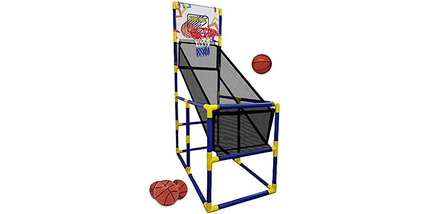 Basketball Hoop Arcade Game, with 4 Balls, Includes Air Pump
