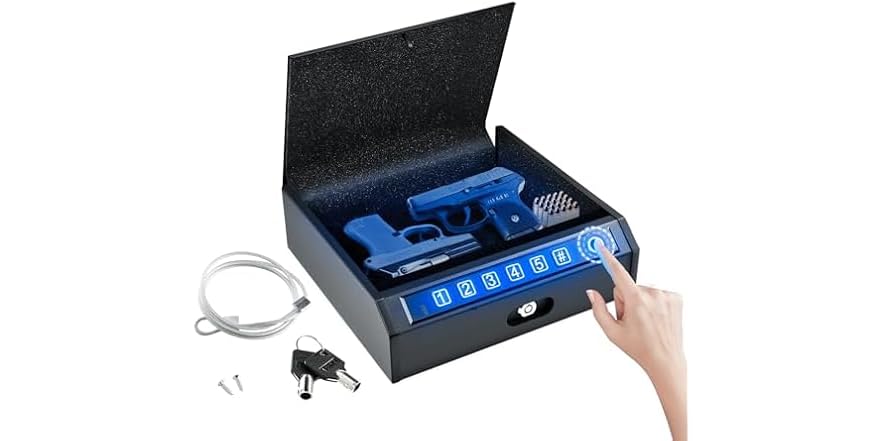 ADIMO Biometric Hand Gun Safe - Choose Size (Open Box)