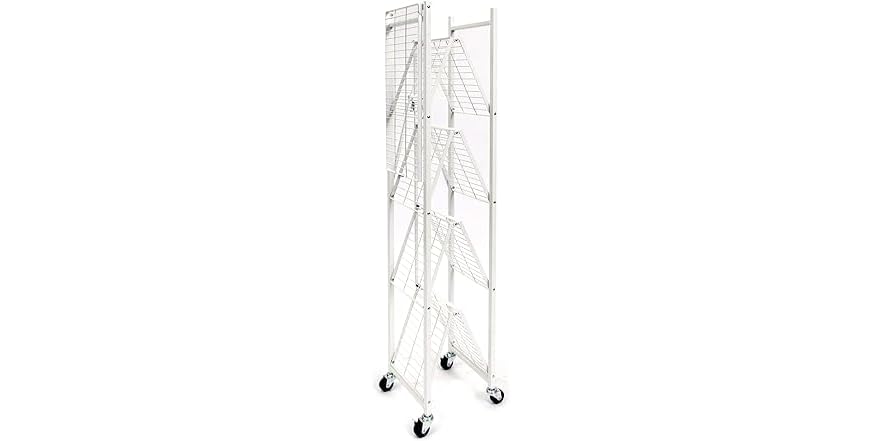 Origami 5-Shelf Slim Wire Shelves w/Wheels
