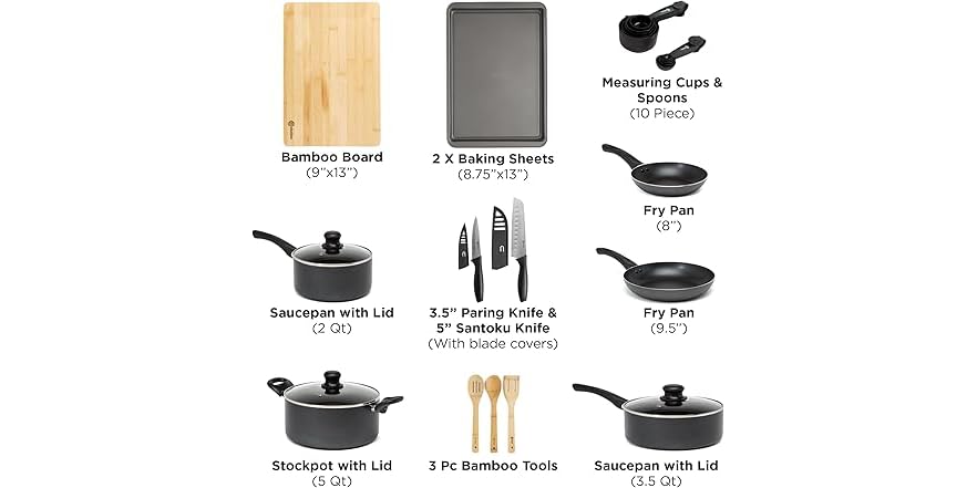 Ecolution Easy Clean Ceramic Nonstick Cookware Set