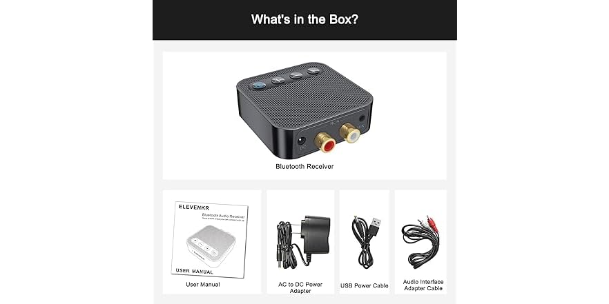 ELEVENKR Bluetooth 6.0 Receiver for Home Stereo