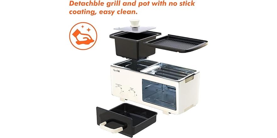 4-in-1 Hot Pot w/Grill and Frying Basket