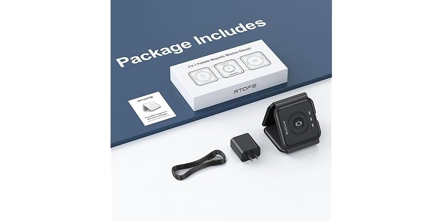 RTOPS 3-in-1 GaN Magnetic Wireless Charging Station