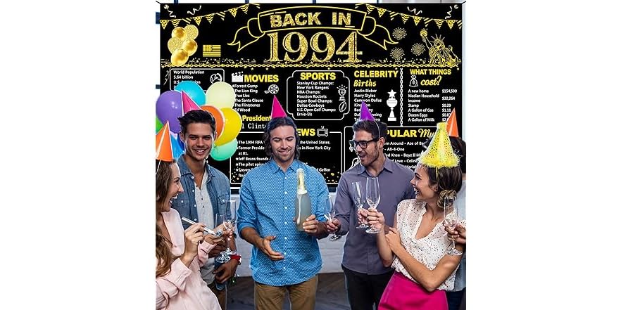 1994 30th Birthday Themed Party Banner
