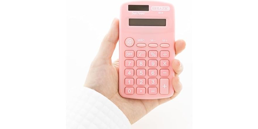 (6pk) BAZIC 8 Digit Pocket Size Calculator