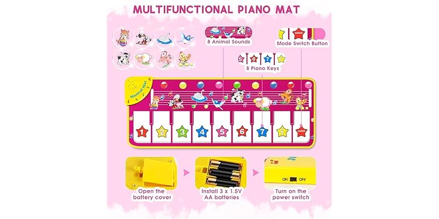 Kids Toy Piano Mat