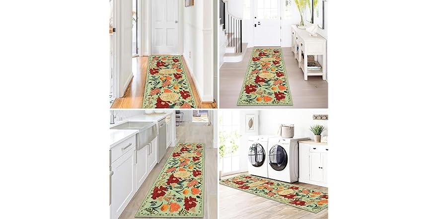ROTTOGOON Floral Hallway Runner Rug 2'x8'