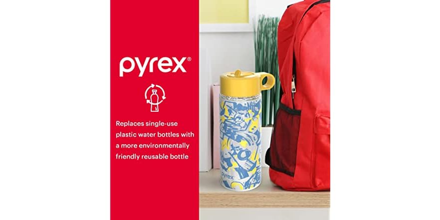 Pyrex Color Changing Glass Water Bottle
