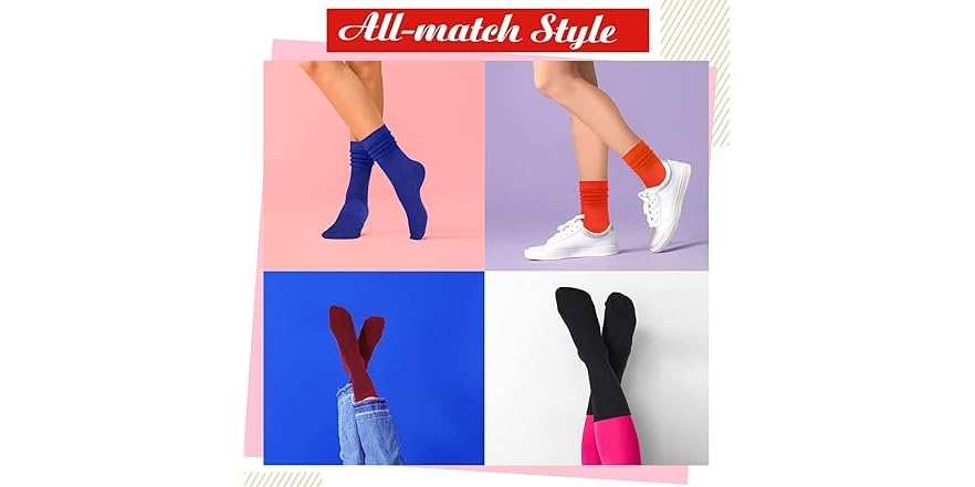 30 Pairs Women's Solid Color Crew Socks