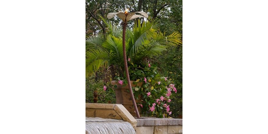 Desert Steel Asher Palm Tree with Torch 6.5'