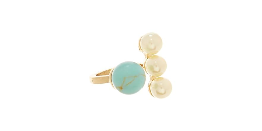 Pearl and Gemstone Open Ring