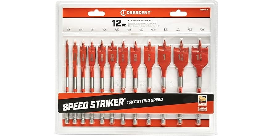 Crescent 12 Piece Screw Point Paddle Dri