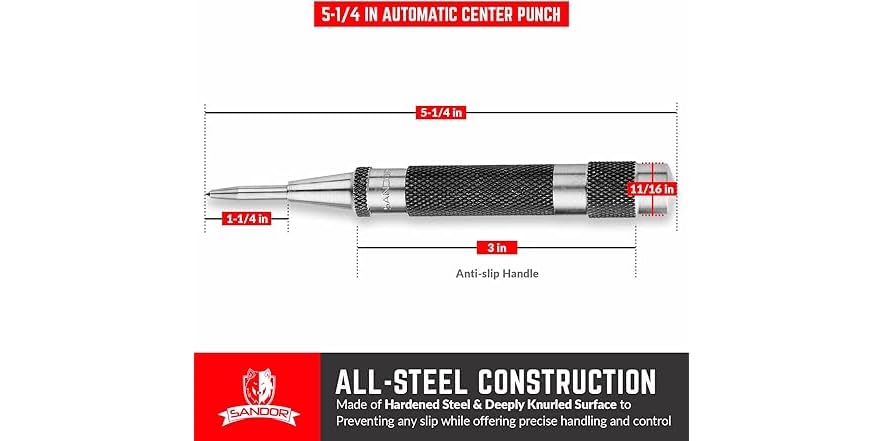 Heavy Duty Automatic Center Punch with Hardened Steel