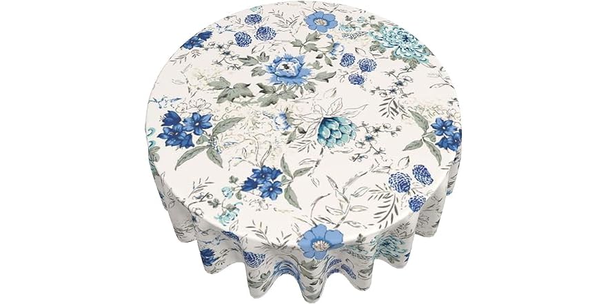 60" Round Winter French Blue Table Linen