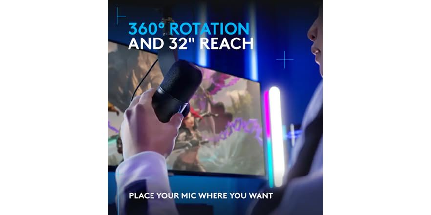 Logitech Yeticaster GX RGB Microphone and Boom Arm