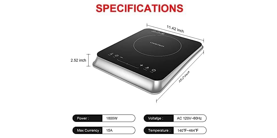 COOKTRON Single Induction Cooktop Burner