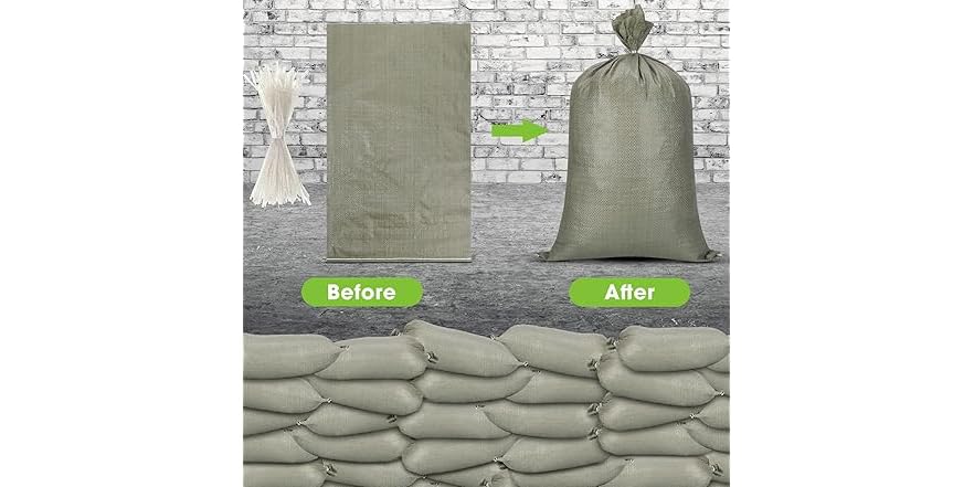 300 PC Heavy Duty Sand Bags With Ties