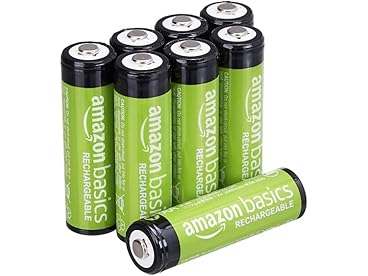 (8 Batteries) AmazonBasics 2000mAh NiMH Rechargeable AA Batteries
