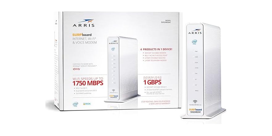 ARRIS (SVG2482-RB) Cable Modem & Dual Band WiFi Router