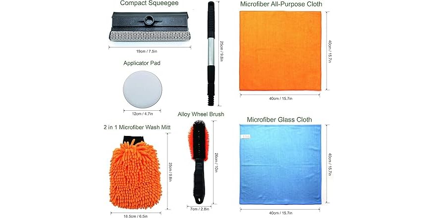 SCRUBIT Car Wash Kit – 6 Cleaning Tools