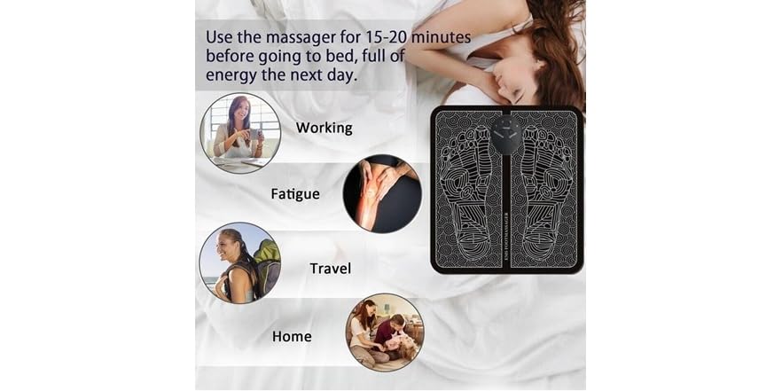 2 Pack EMS Electric Foot Massager Mat
