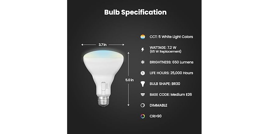 Feit Electric BR30 LED Light Bulb(2 Pack)