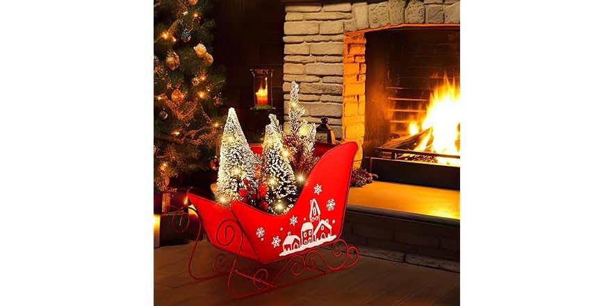 Christmas Large Metal Sleigh Decoration