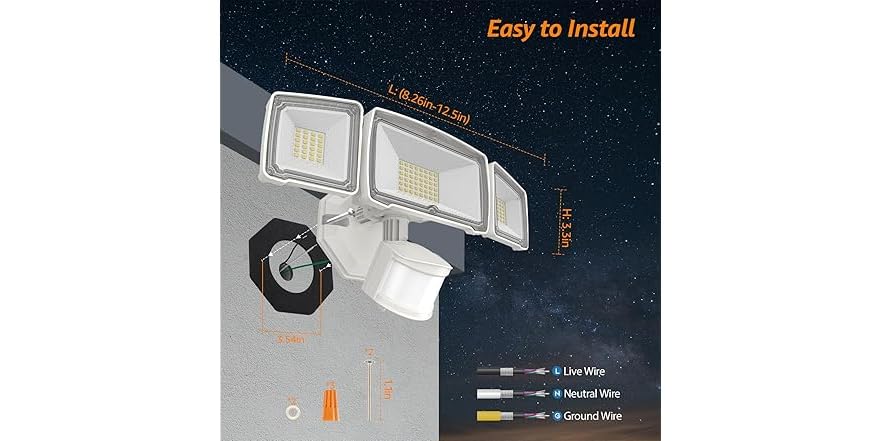 HGGH LED Motion Sensor Outdoor Lights