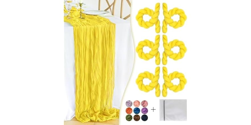Gold Yellow Cheesecloth Table Runner