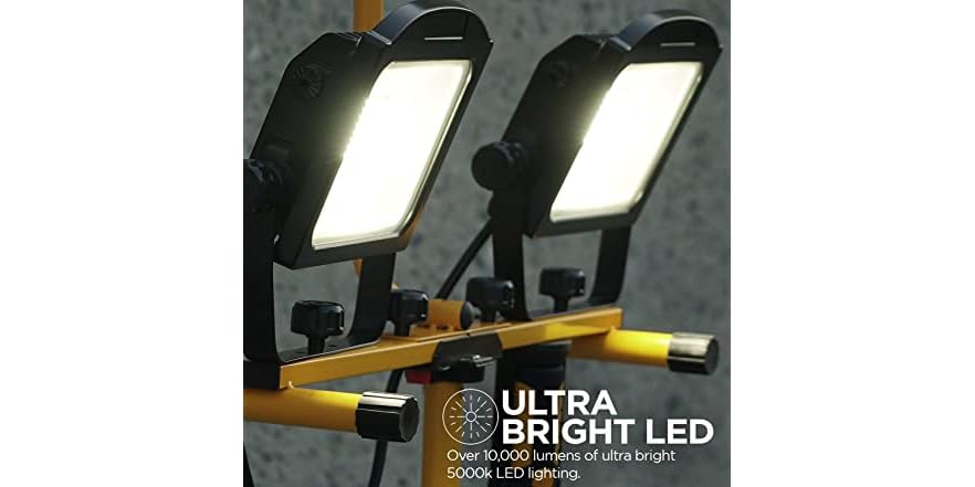 Home Zone 10,000 Lumen LED Dual Head Work Lamp