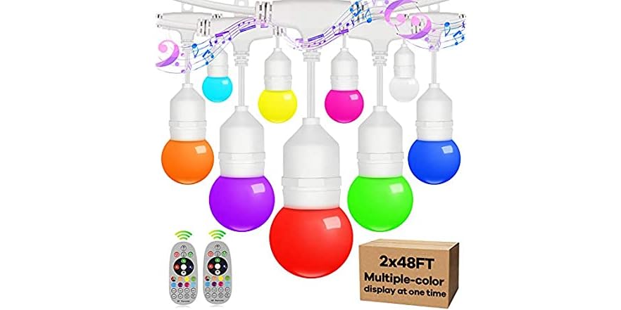 2-Pack 48FT Multi Color String Lights