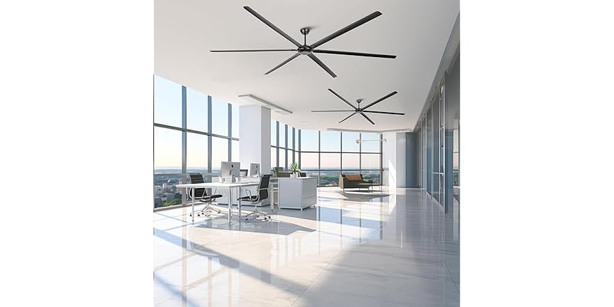 Parrot Uncle F8004BK 120 Inch Large Ceiling Fan Black