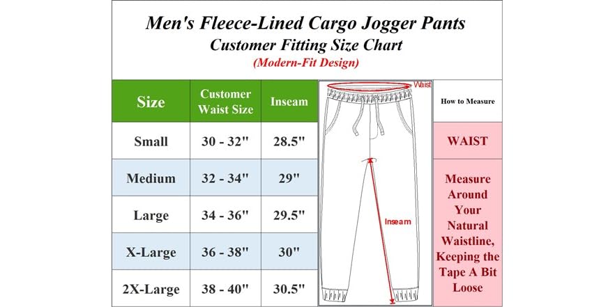 3Pk Men's Fleece-Lined Cargo Joggers