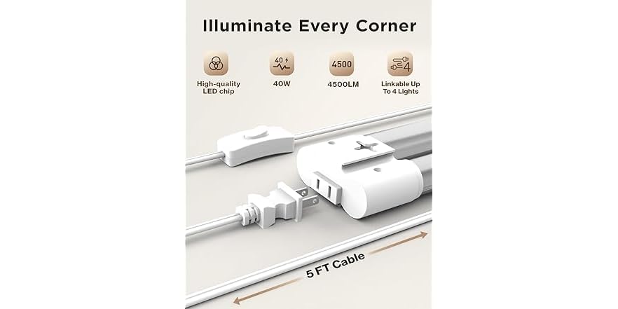 10 Pack 5000K Shop Lights