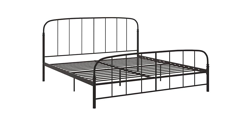 DHP Lafayette Metal Platform King Bed with Rustic Style