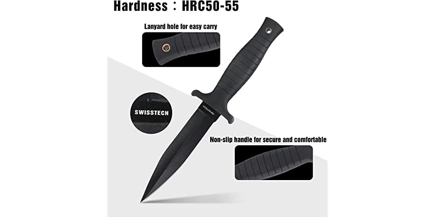 SWISS+TECH Fixed Blade 9-In Survival Knife