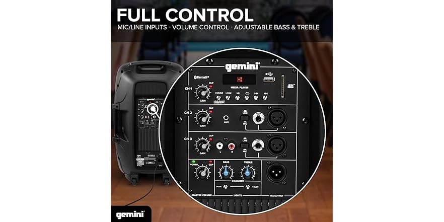 Gemini Sound Bluetooth DJ PA Speaker Set