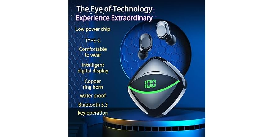 True Wireless Bluetooth Earbuds in-Ear Headphones Headset with Diamond ...