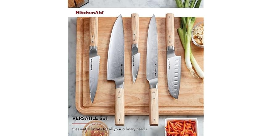 KitchenAid 6-Piece Ashwood Knife Block S