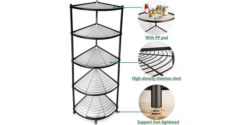 5-Tier Kitchen Corner Shelf Rack