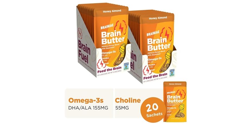 Brainiac Honey Almond Butter 20ct 1.15 oz