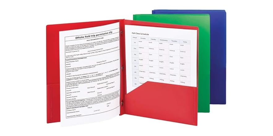 SMEAD Poly Two-Pocket Folder, 3-pack