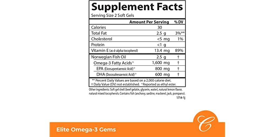 Carlson Elite Omega-3 Gems 90+30 Softgels