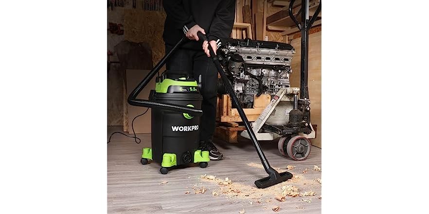 WORKPRO 6 Gallon Wet/Dry Vacuum, 5.5 Peak HP