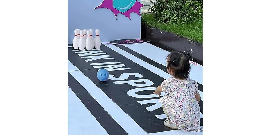 Kids Plastic Bowling Set 10 Pins 2 Balls